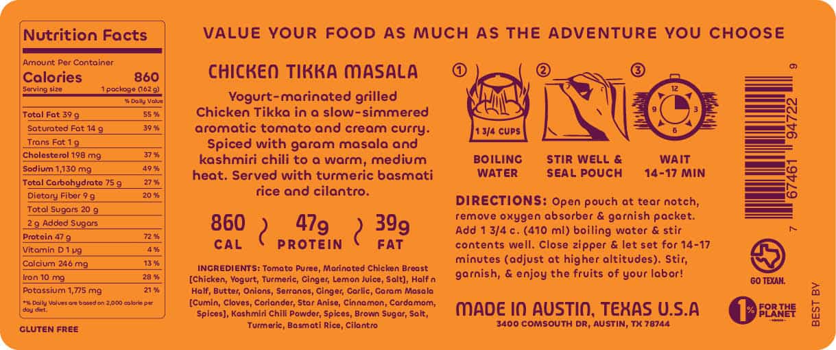 Bowl and Kettle Chicken Tikka Masala - Backpacking Grub
